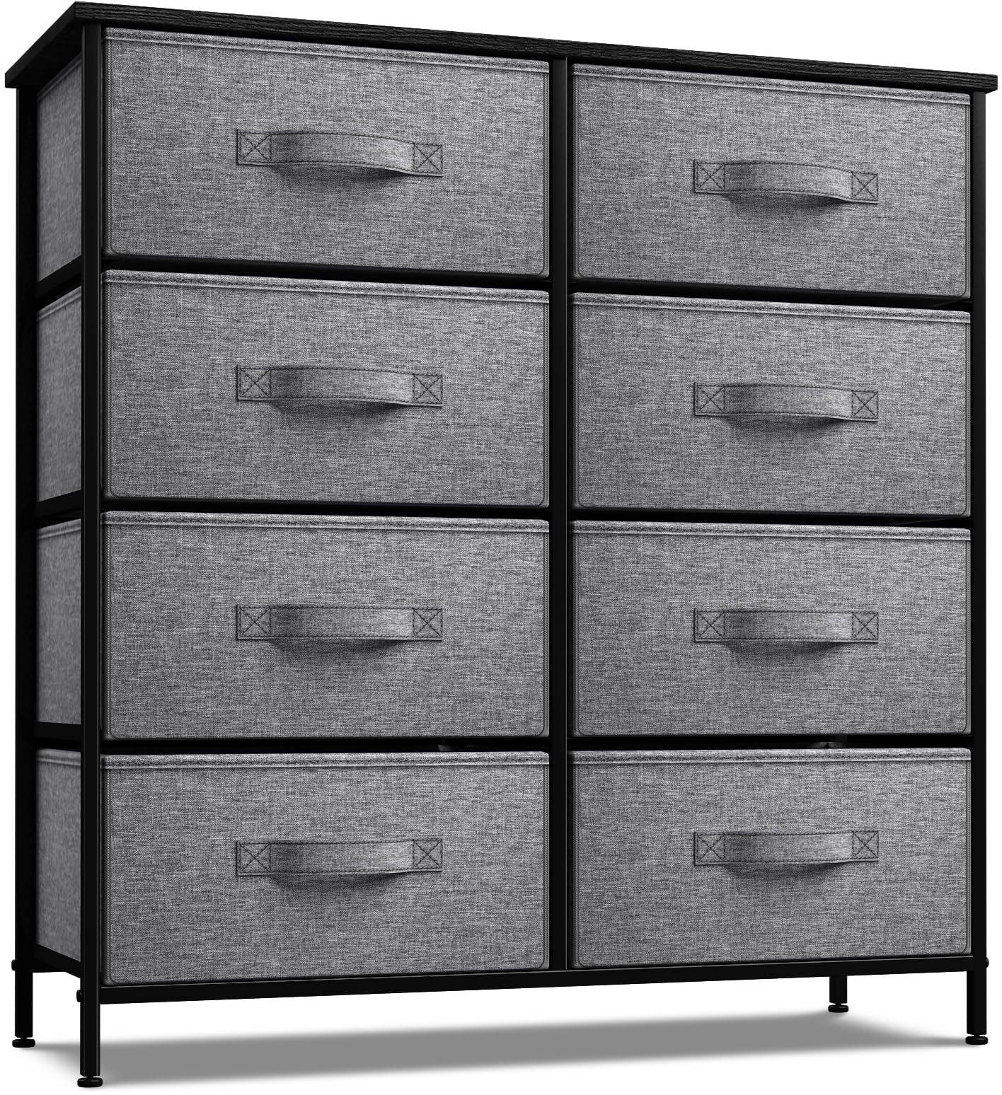 Sorbus Dresser with 8 Drawers - Chest Organizer Unit with Steel Frame Wood Top & Handle Easy Pull Fabric Bins for Clothes - Large Storage Furniture for Bedroom, Hallway, Living Room, Nursery & Closet