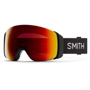 smith optics 4d mag unisex snow winter goggle - black, chromapop sun red mirror