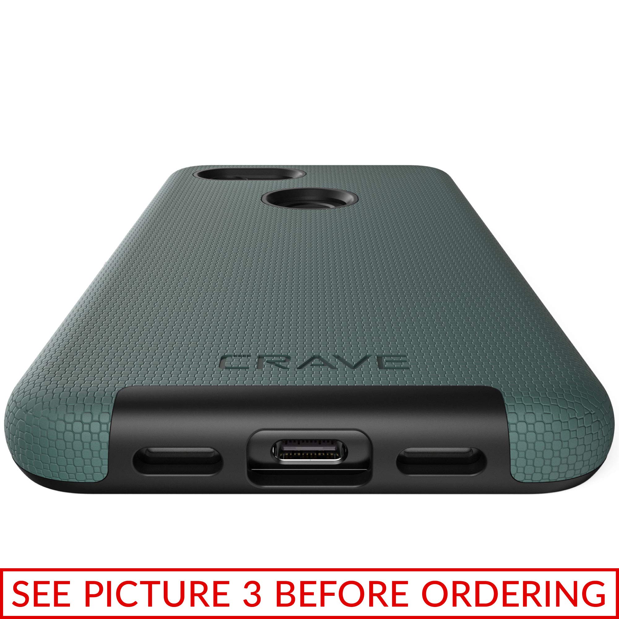 Crave Pixel 3a Case, Dual Guard Protection Series Case for Google Pixel 3a - Forest Green