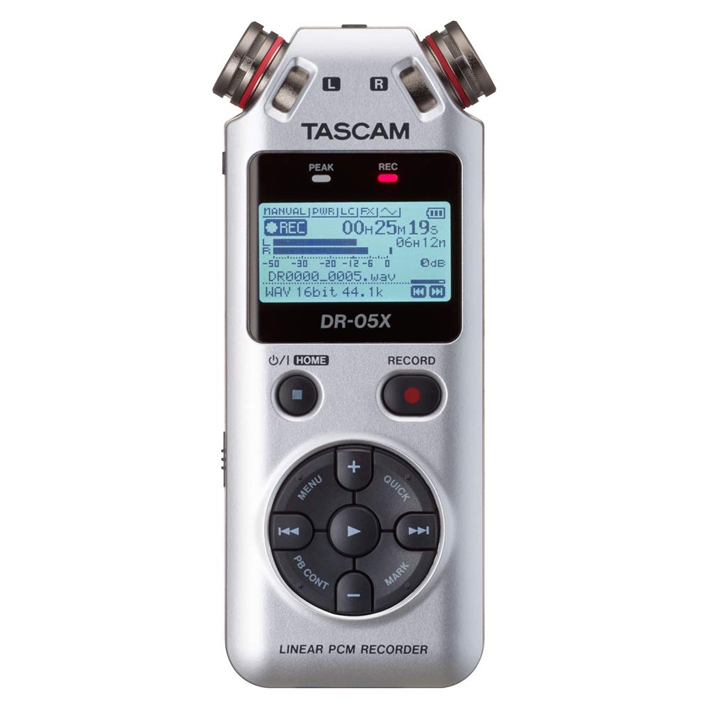 Tascam DR-05X Stereo Handheld Digital-Audio Recorder and USB Audio Interface, Silver