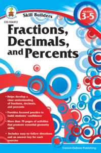 carson dellosa | skill builders fractions, decimals, and percents workbook | grades 3-5, printable