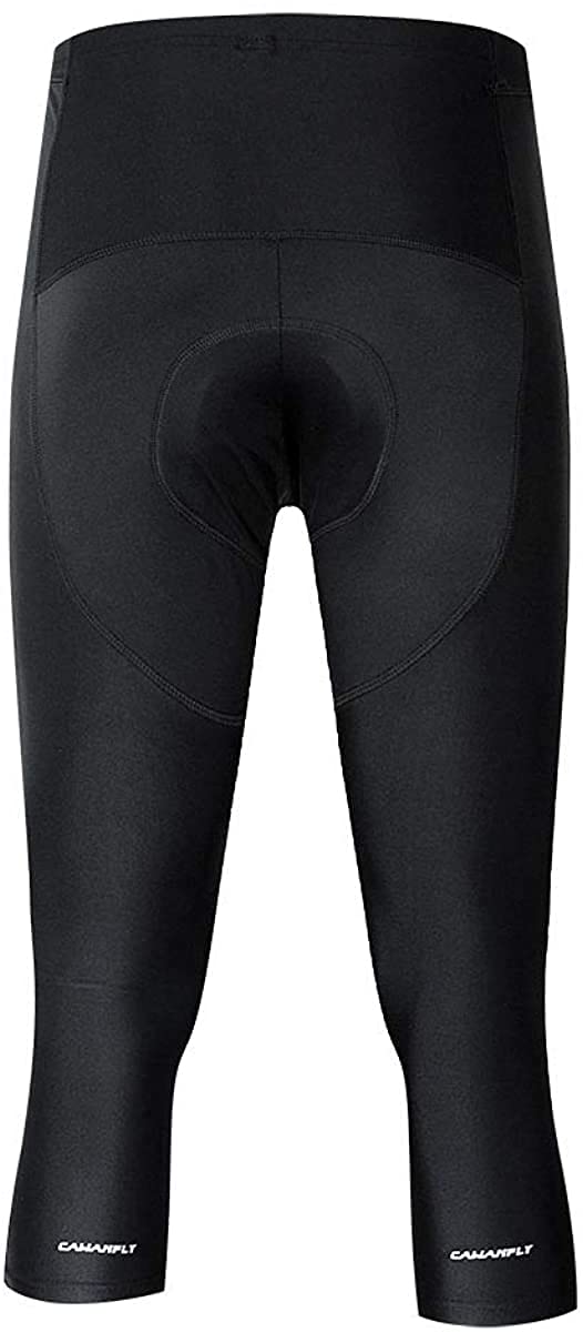 CAWANFLY Men's Cycling Shorts Padded Cycling 3/4 Capri Compression Tights Shorts Pants for Cycling Bicyle Tights