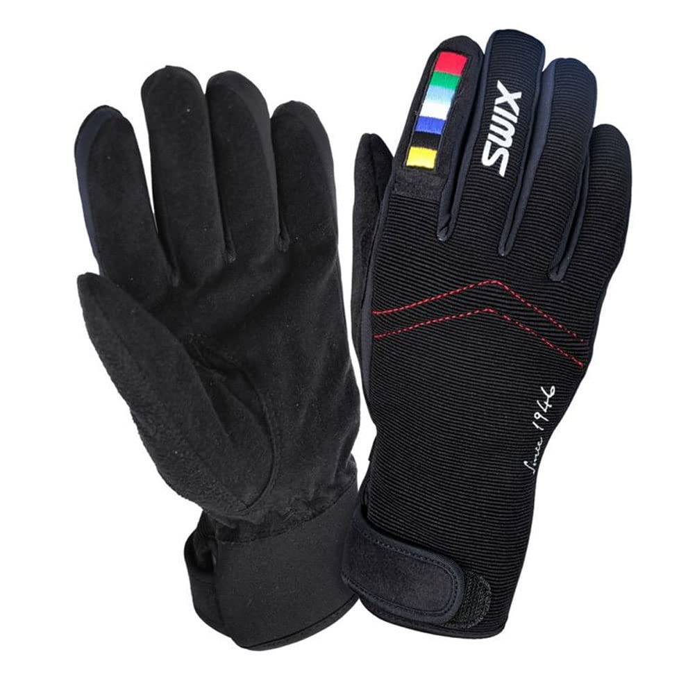 Swix Men’s Winter Sports Snowboarding Skiing Warm Soft Universal Gunde Gloves, Black, Large