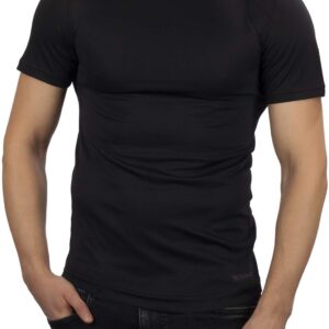 281Z Mens Thermal Lightweight Base Layer T-Shirt - Hiking Trekking Outdoor - Polartec Power Grid - Terrain Reliability Line (Black, X-Large)