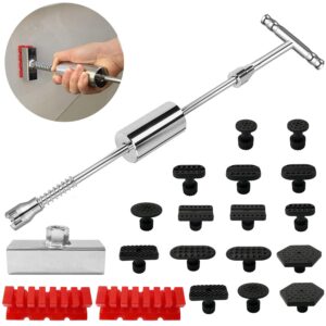 manelord dent puller - dent remover with t bar dent puller and upgraded dent puller tabs for car dent repair and metal surface dent removal