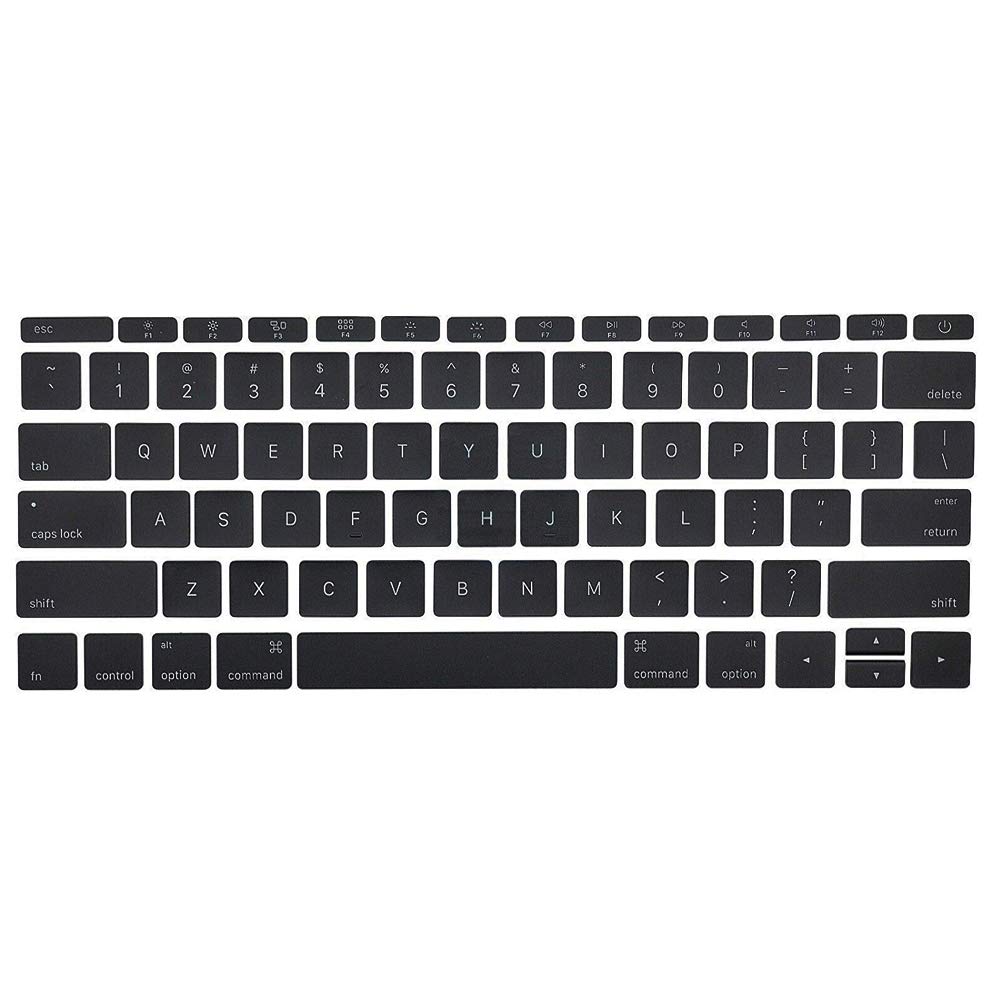 MMOBIEL US Keyboard Key Caps Full Set Replacement Compatible with MacBook Pro Retina 13" 15" A1989 A1990 A1932 (Black)