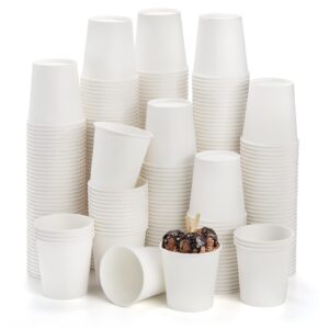 tebery 300 pack white paper coffee cups 6oz disposable paper cup for water, juice, coffee or tea