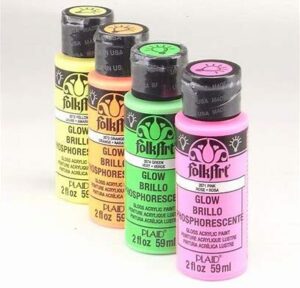 folkart glow in the dark paint set, 2 fl oz (pack of 6)