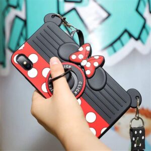 for iPod Touch 7 Case, Touch 6 Case, Touch 5 Case Cute 3D Rotating Ring Grip Holder Kickstand Lanyard Teens Girls Women Soft Silicone Rubber Cover for iPod Touch 7th 6th 5th Generation (T7)