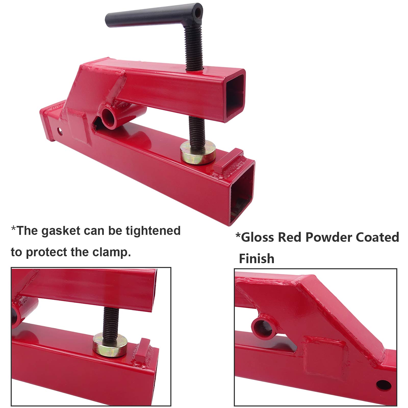 WSays Clamp On Trailer 2" Mount Receiver Hitch Adapter Compatible with Deere Bobcat Tractor Bucket Skid Steer