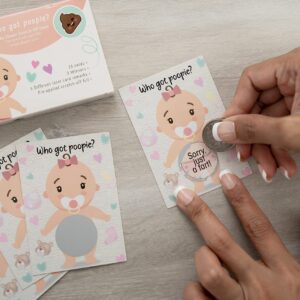 Party Hearty Baby Shower Games for Girl, 33 Poopie Emoji Scratch Off Lottery Tickets, Baby Games Ideas, Scratch Off Game