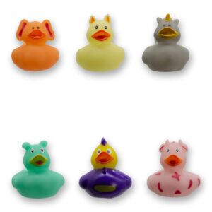 windy city novelties 50 pack - 2" assorted themed rubber ducky bath toys (farm animal)