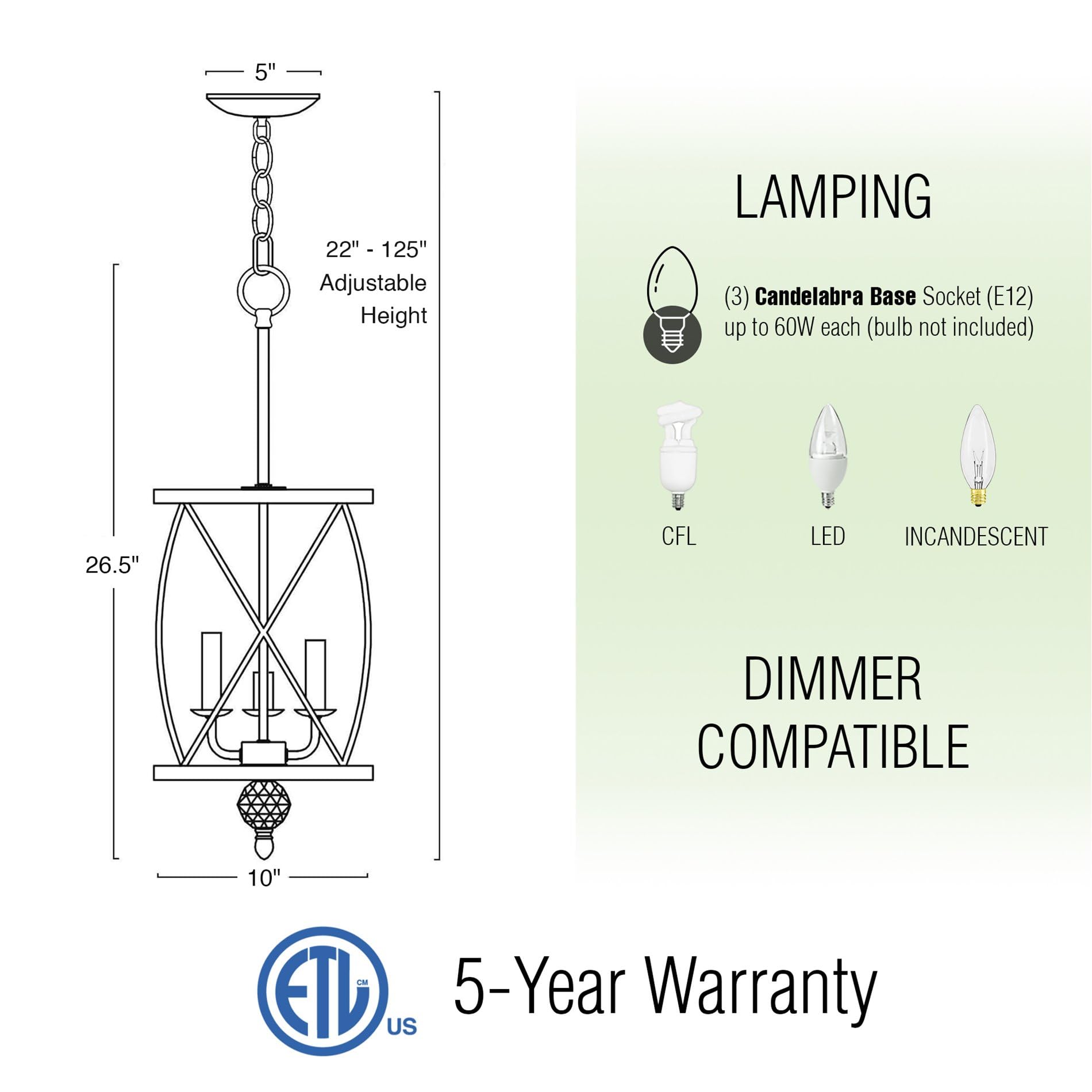 Kira Home Eleanor 26.5" 3-Light Modern Foyer Light Pendant Chandelier, Cylinder Metal Shade, Adjustable Height, Brushed Nickel Finish