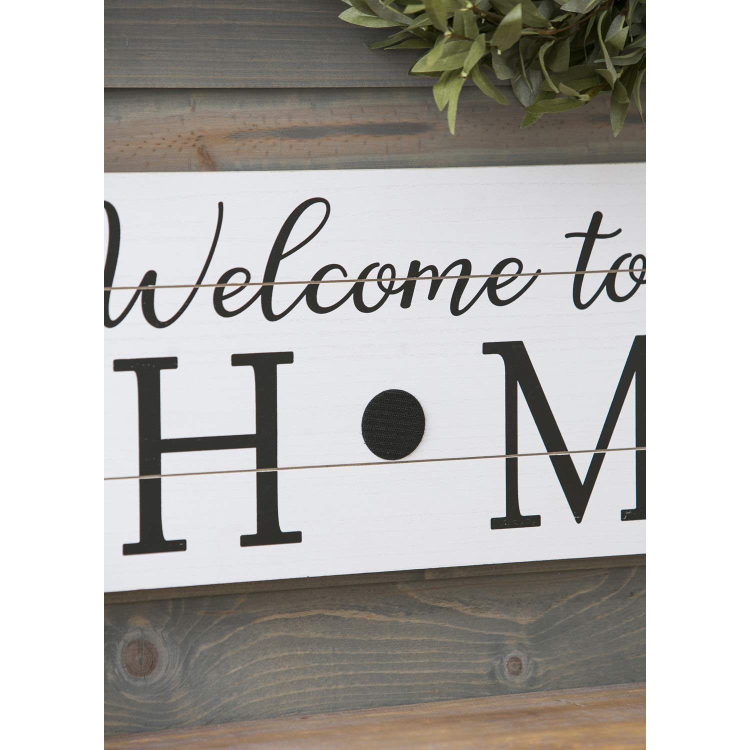 Welcome to our Home Interchangeable Wood Sign | 10 pieces for all Holidays and Seaons | Rustic Farmhouse Wall Art Decor | 28 Inches x 11 Inches