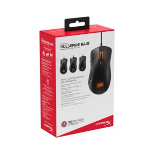 HyperX Pulsefire Raid – Gaming Mouse, 11 Programmable Buttons, RGB, Ergonomic Design, Comfortable Side Grips, Software-Controlled Customization,Black