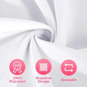 TANIASH 6 Packs White Round Tablecloth -120inch,100% Polyester Fabric Washable Table Clothes for Wedding/Party