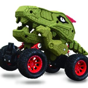 Aeromax Dino-Faur Pull Back Dinosaur Truck, Green with Red Accent