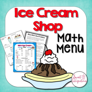 math restaurant menu | ice cream shop | real world math problems