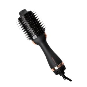 foxybae blowout brush hair dryer - professional blow dryer brush with nylon and boar bristles - 75mm hair dryer brush and volumizer in one - salon-grade rose gold brush blow dryer