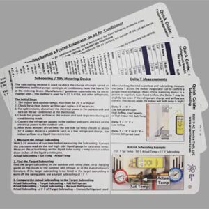 AC Service Tech LLC HVAC Quick Reference Cards for Refrigerant Charging and Troubleshooting