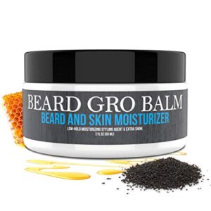 Uncle Jimmy Products Beard Gro Balm | Beard and Skin Moisturizer goes to work immediately to tame unruly hairs for a softer, thicker beard | Softens Beards and Mustaches 2 Fl Oz