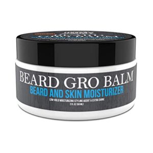 Uncle Jimmy Products Beard Gro Balm | Beard and Skin Moisturizer goes to work immediately to tame unruly hairs for a softer, thicker beard | Softens Beards and Mustaches 2 Fl Oz