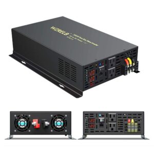 Reliable Pure Sine Wave Inverter 2000 Watt (4000W Surge) 12V Power Converter DC to 110V 120V AC with Remote Control Switch Back Up Power Supply for Wind &Solar Power, RV,Camping