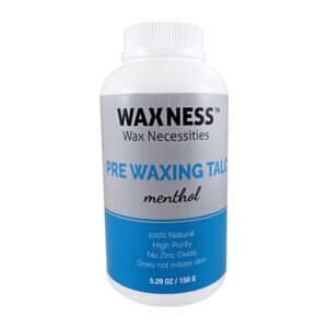 waxness pre waxing cosmetic talc menthol 5.29 oz / 150 g