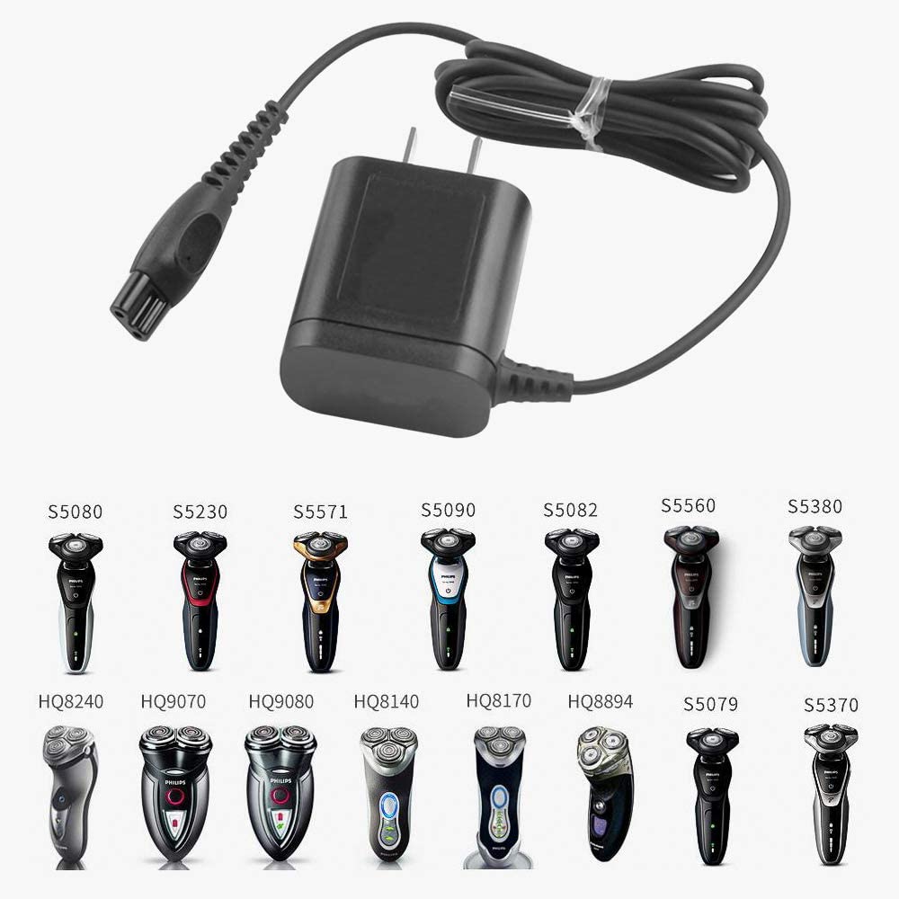 HQ8505 Norelco Shaver Charger 15V Power Cord Adapter Compatible with Philips Norelco HQ8505 9000 7000 5000 3000 mg5750 mg7750 Series Electric Shaver Razor, Aquatec, Arcitec, Multigroom Beard Trimmer