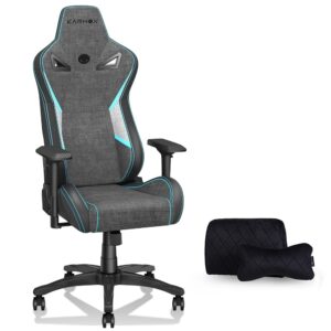 karnox legend gaming chair ergonomic office desk chair racing pc chair high-back executive chair with adjustable headrest and lumbar support 360 degree swivel recling computer chair cloth dark grey