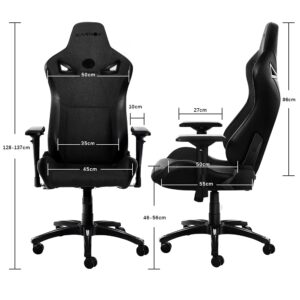 KARNOX Legend Gaming Chair Ergonomic Office Desk Chair Racing PC Chair High-Back Executive Chair with Adjustable Headrest and Lumbar Support 360 Degree Swivel Recling Computer Chair Cloth Dark Grey