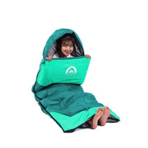 SWTMERRY Sleeping Bag 3 Seasons (Summer, Spring, Fall) Warm & Cool Weather - Lightweight,Waterproof Indoor & Outdoor Use for Kids, Teens & Adults for Camping Hiking, Backpacking (Emerald Green)