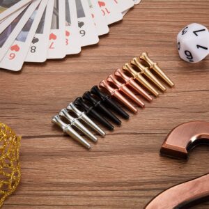 20 Pieces Metal Cribbage Pegs Cribbage Board Pegs Fit 1/ 8 Holes with Drawstring Storage Pouch for Cribbage Traditional Board Game, 4 Colors