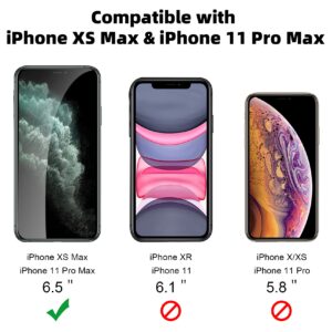 XYYZYZ Privacy Screen Protector for iphone Xs Max and 11 Pro Max 6.5 Inch Full Coverage Dark Anti Spy Tempered Glass with Installation Frame 9H Hardness Scratch Proof【2 Pack】-Black