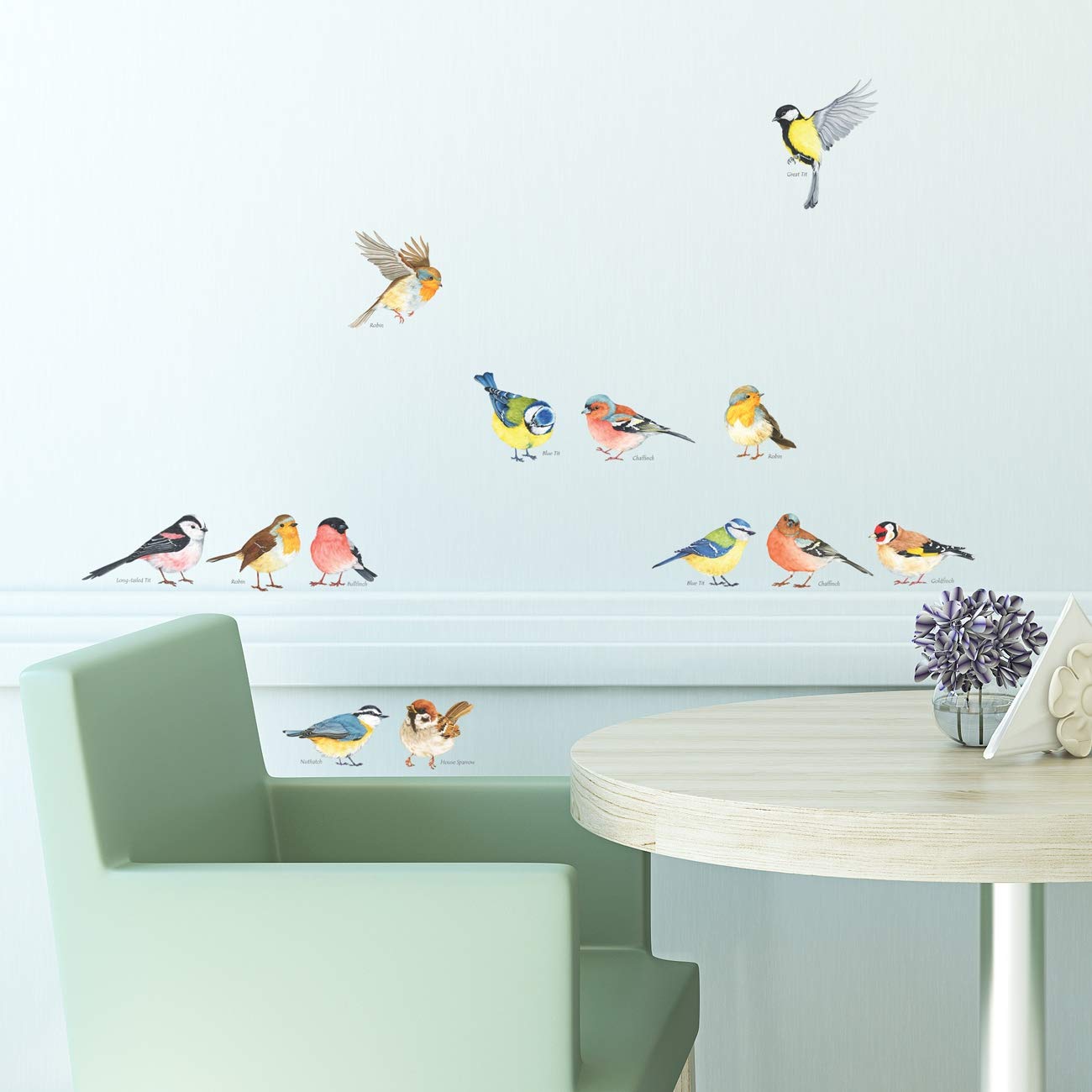 DECOWALL DS2-8038 Little Birds Kids Wall Stickers Wall Decals Peel and Stick Removable Wall Stickers for Kids Nursery Bedroom Living Room (Small) décor