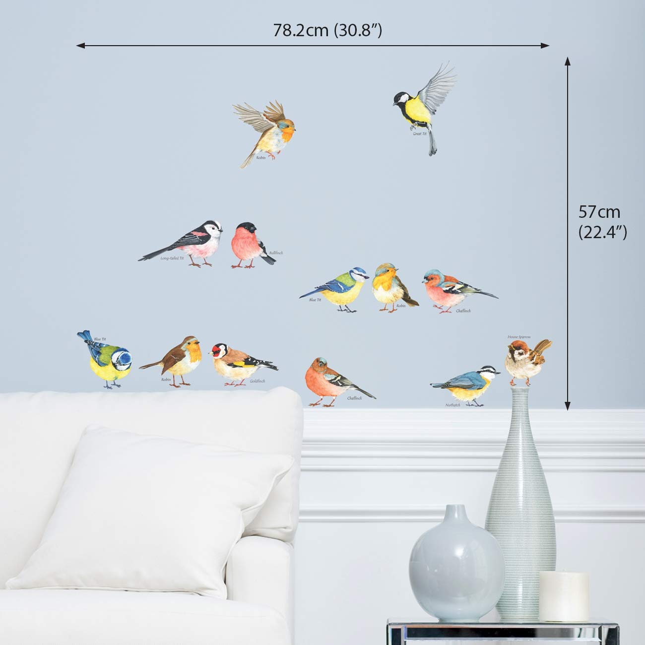 DECOWALL DS2-8038 Little Birds Kids Wall Stickers Wall Decals Peel and Stick Removable Wall Stickers for Kids Nursery Bedroom Living Room (Small) décor