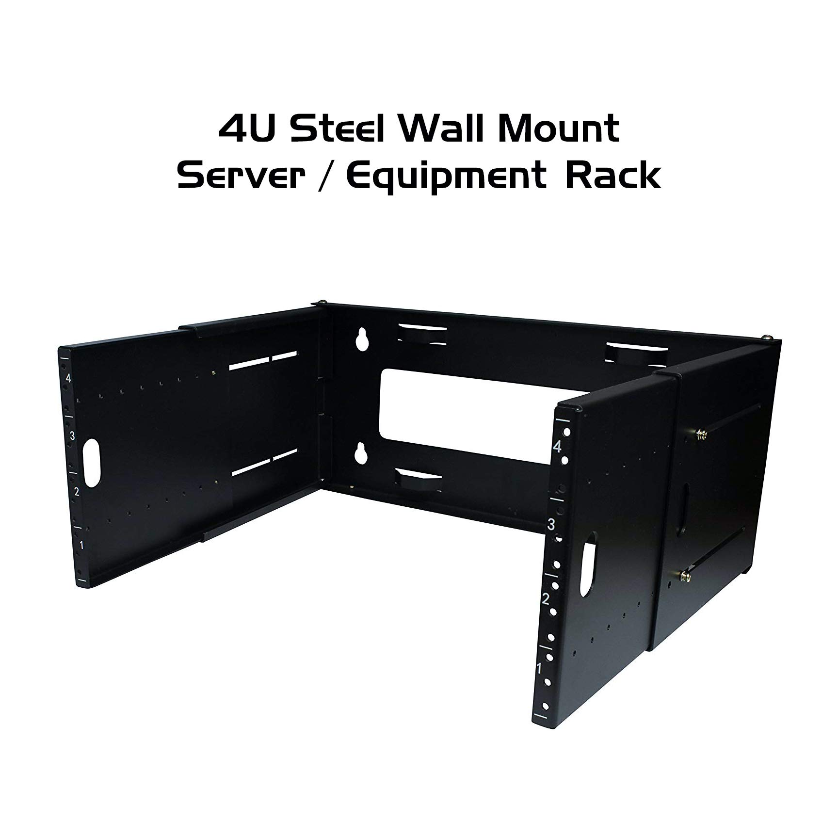 Ares Vision 19 Inch Wide 4U Heavy Duty Steel Extendable Wall Mount Bracket Rack for Network Equipment (4U)