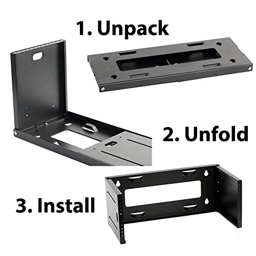 Ares Vision 19 Inch Wide 4U Heavy Duty Steel Extendable Wall Mount Bracket Rack for Network Equipment (4U)