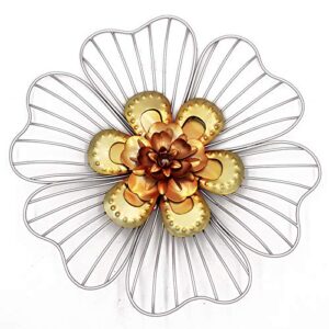 funerom vintage wall decoration metal flower wall art decor silvery