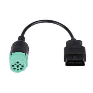 9 Pin Adapter, J1939 9 Pin to 16 Pin OBD2 Truck Diagnostic Adapter 9 Pin Deutsch Connector for Cummins Engine