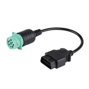 9 Pin Adapter, J1939 9 Pin to 16 Pin OBD2 Truck Diagnostic Adapter 9 Pin Deutsch Connector for Cummins Engine