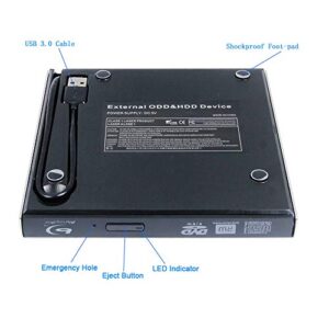 External Blu-ray Burner Region Free Portable DVD Player, for HP Dell Acer Asus Lenovo MSI Alienware Gaming Laptop and Desktop Computer with Windows 10 8, 6X 3D BD-RE DL DVD-RW Writer Optical Drive