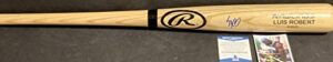 luis robert chicago white sox autographed signed blonde baseball bat beckett witness coa