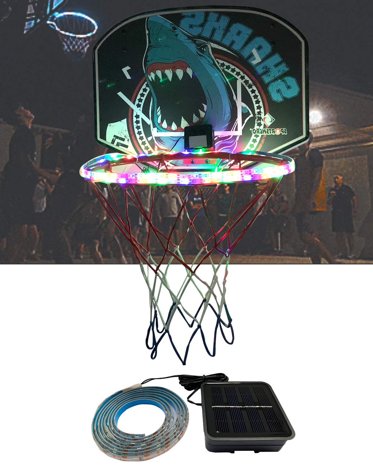 iGREATWALL Waterproof Basketball Hoop Light Motion Sensor LED Basketball Rim Lights