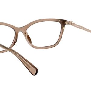 Coach HC6146U Universal Fit Prescription Eyewear Frames, Transparent Brown/Demo Lens, 53 mm