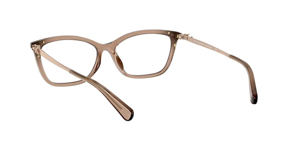 Coach HC6146U Universal Fit Prescription Eyewear Frames, Transparent Brown/Demo Lens, 53 mm