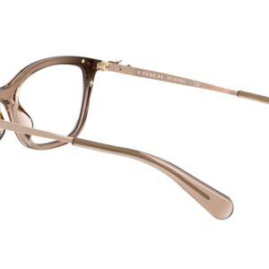 Coach HC6146U Universal Fit Prescription Eyewear Frames, Transparent Brown/Demo Lens, 53 mm