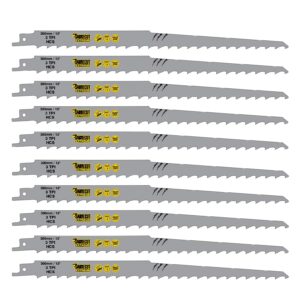 10 x sabrecut scrs1617k_10 12" (300mm) 3 tpi s1617k very fast wood cutting reciprocating sabre saw blades compatible with bosch dewalt makita and many others