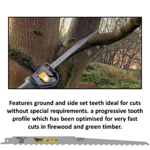 10 x SabreCut SCRS1617K_10 12" (300mm) 3 TPI S1617K Very Fast Wood Cutting Reciprocating Sabre Saw Blades Compatible with Bosch Dewalt Makita and Many Others