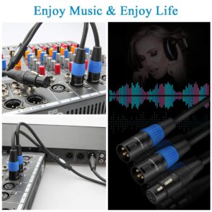 JOLGOO XLR Splitter Cable, XLR Female to Dual XLR Male Y Splitter Microphone Cable, Female to 2 Male XLR Y Cable, 1.6 Feet